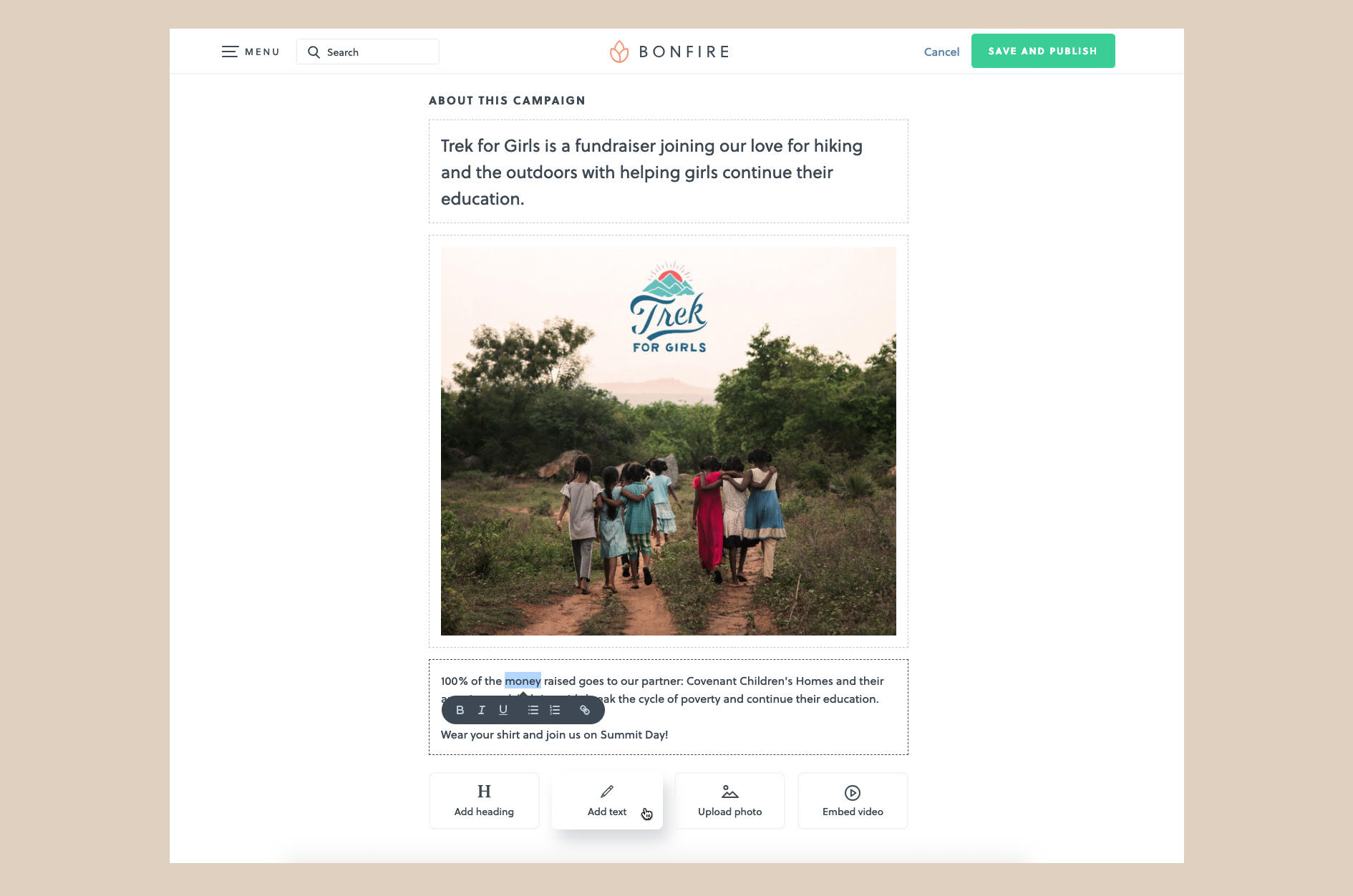 Telling Your Story With Our Campaign Page Editor | Bonfire